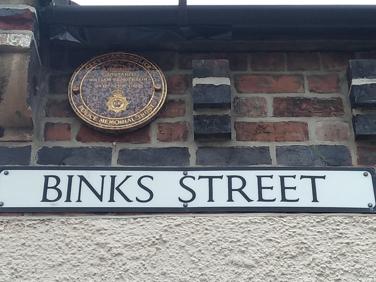 PC William Henderson Plaque – Binks Street, Middlesbrough | Hidden Teesside